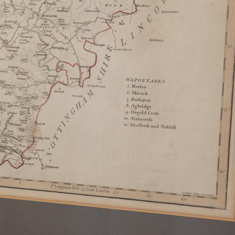 19th Century John Cary Map of South Part of West Riding of Yorkshire ...