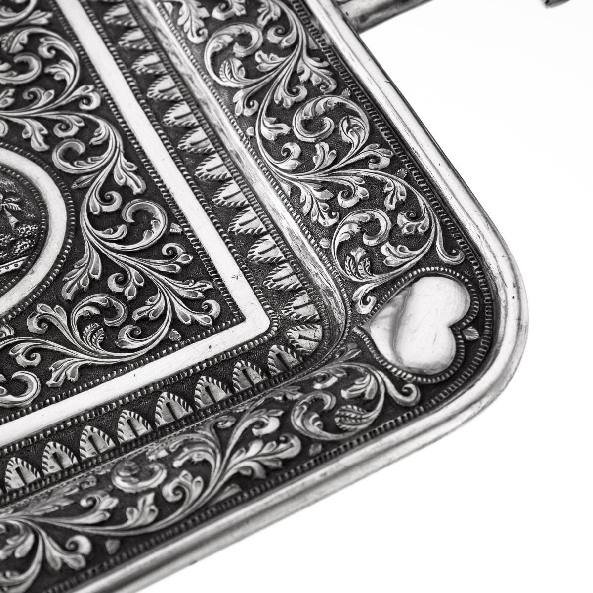 19th Century Karachi Kutch Solid Silver Salver Tray, circa 1890 For ...