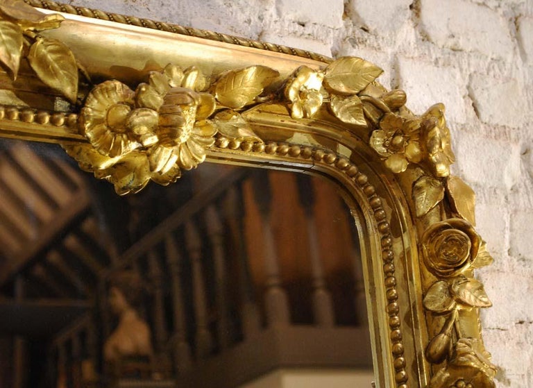 19th Century Large Antique French Louis Philippe Gold Leaf Mirror at ...