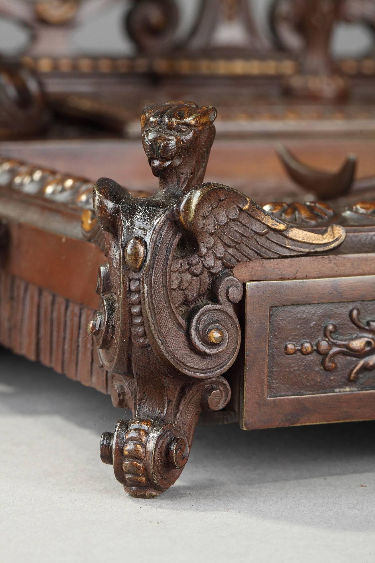 19th Century Large Bronze Inkwell Decorated with Fantastic Animals at ...