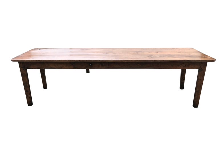 19th Century Large French Elm Farmhouse Table at 1stDibs