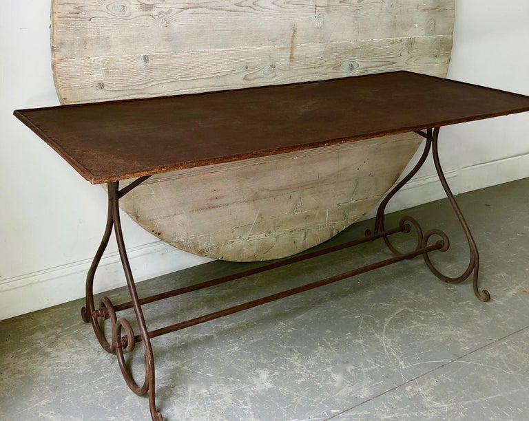 19th Century Large French Wrought Iron Garden Table at 1stDibs