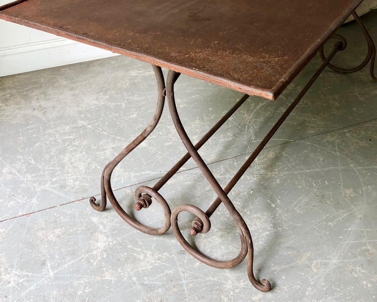 19th Century Large French Wrought Iron Garden Table at 1stDibs
