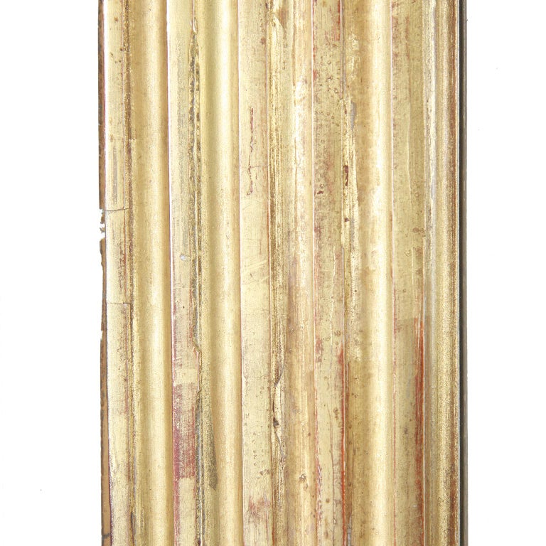 19th Century Large Giltwood Mirror with Reeded Frame For Sale at 1stDibs