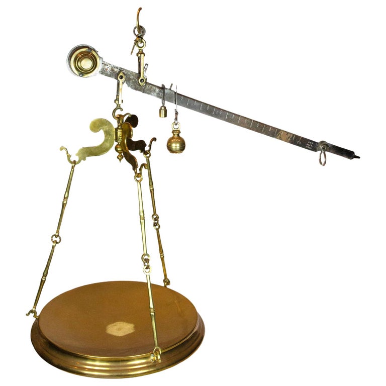 19th Century Large Italian Brass Butcher's Scale at 1stDibs
