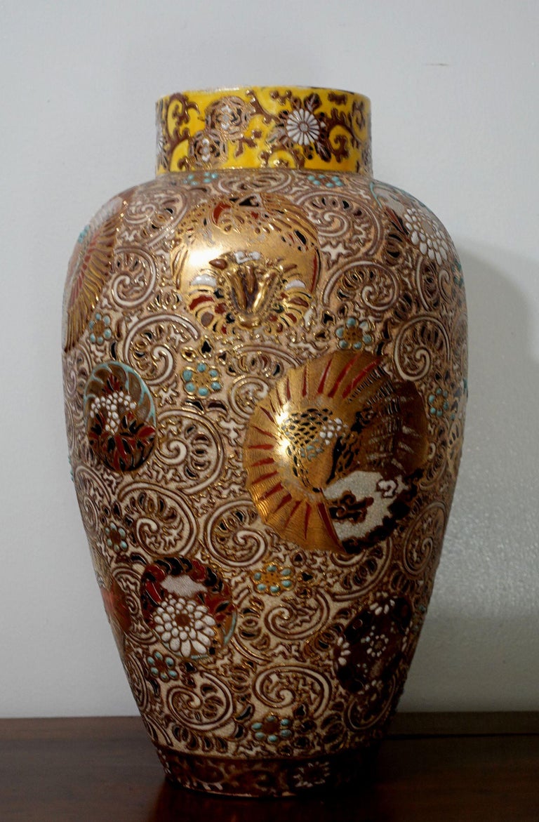 19th Century Large Japanese Satsuma Vase, Ric.048 For Sale at 1stDibs