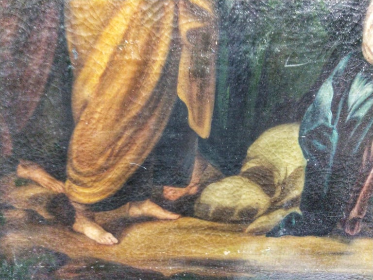 19th Century Large Oil on Canvas Copy of Murillo Feeding the Multitude Scene For Sale at 1stDibs