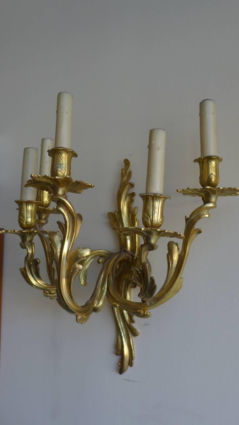 19th Century Large Pair of Antique French Louis XVI Style Wall Lights ...
