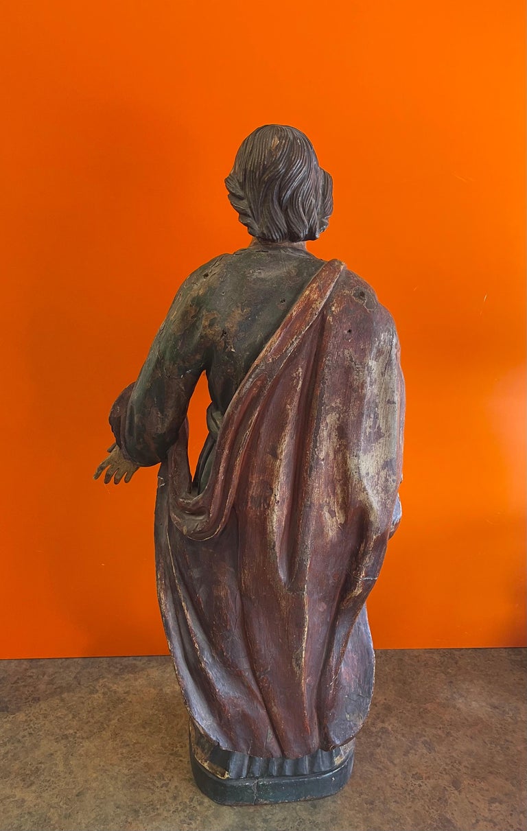 19th Century Large Polychrome Santos Carving For Sale at 1stDibs