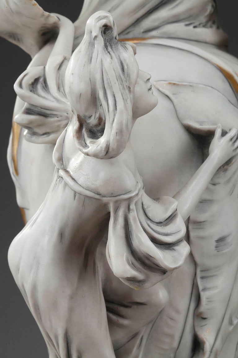 19th Century Large Royal Dux Porcelain Vase with Nymphs at 1stDibs