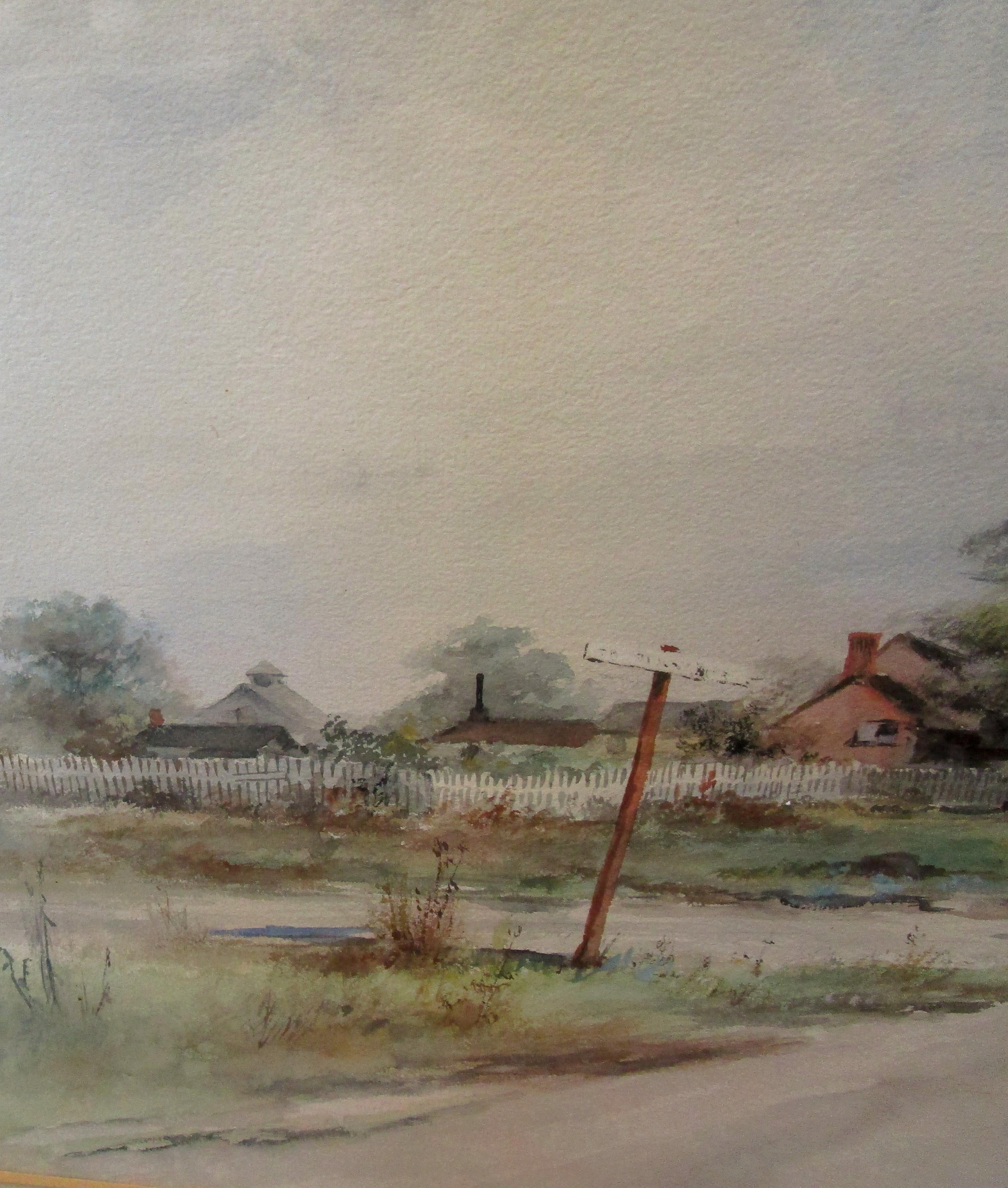 19th Century Large Size Framed Watercolor by American Painter Frank F ...