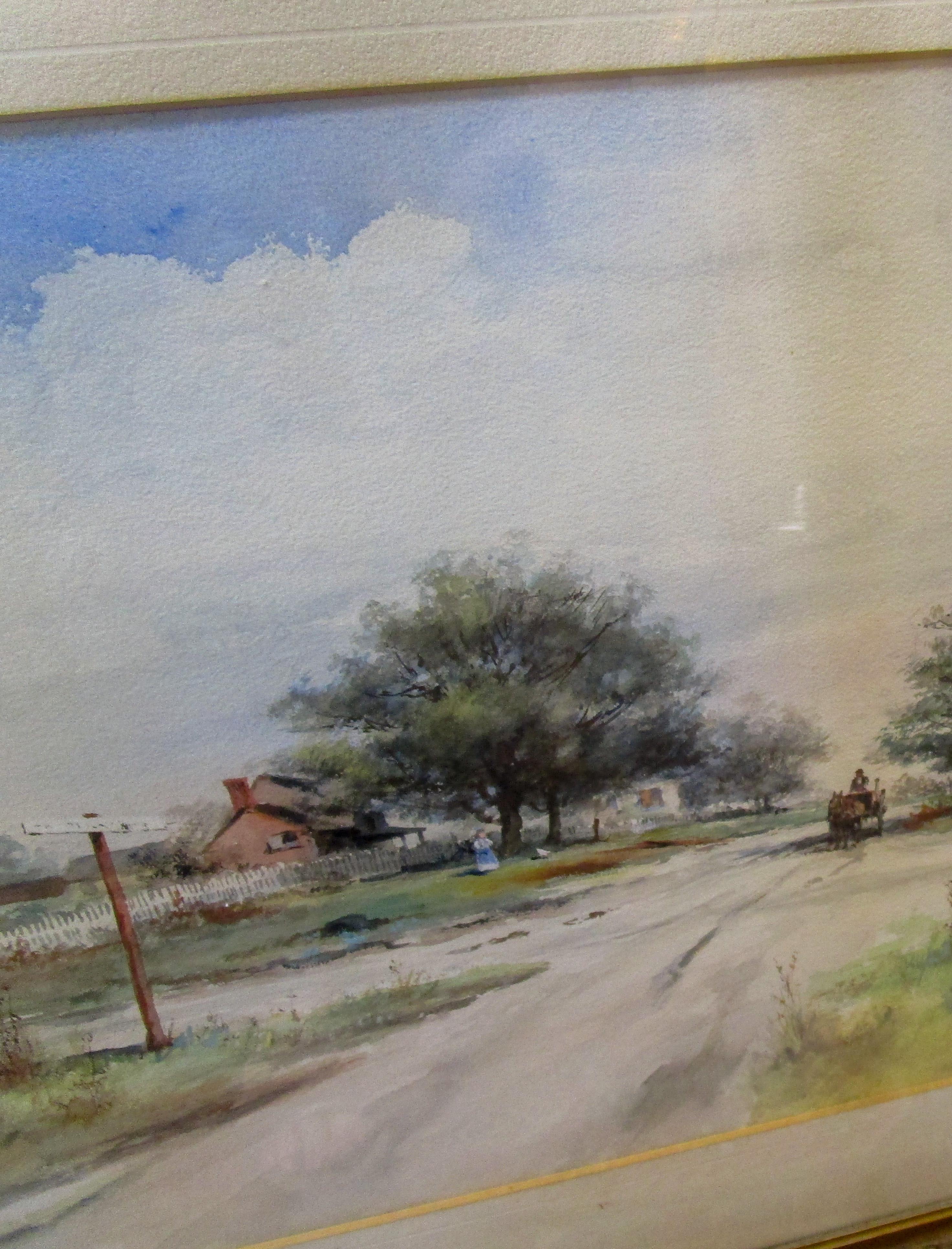 19th Century Large Size Framed Watercolor by American Painter Frank F ...