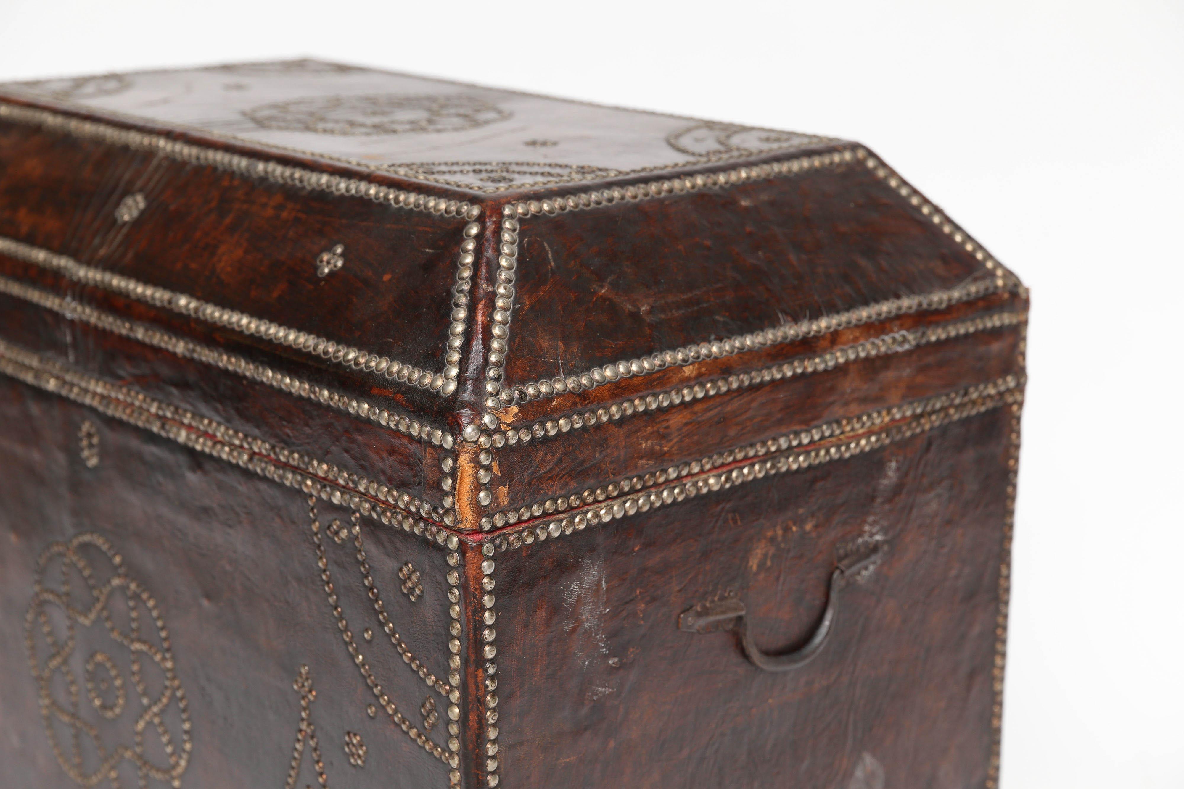 19th Century Leather Studded Trunk at 1stDibs | 19th century trunk