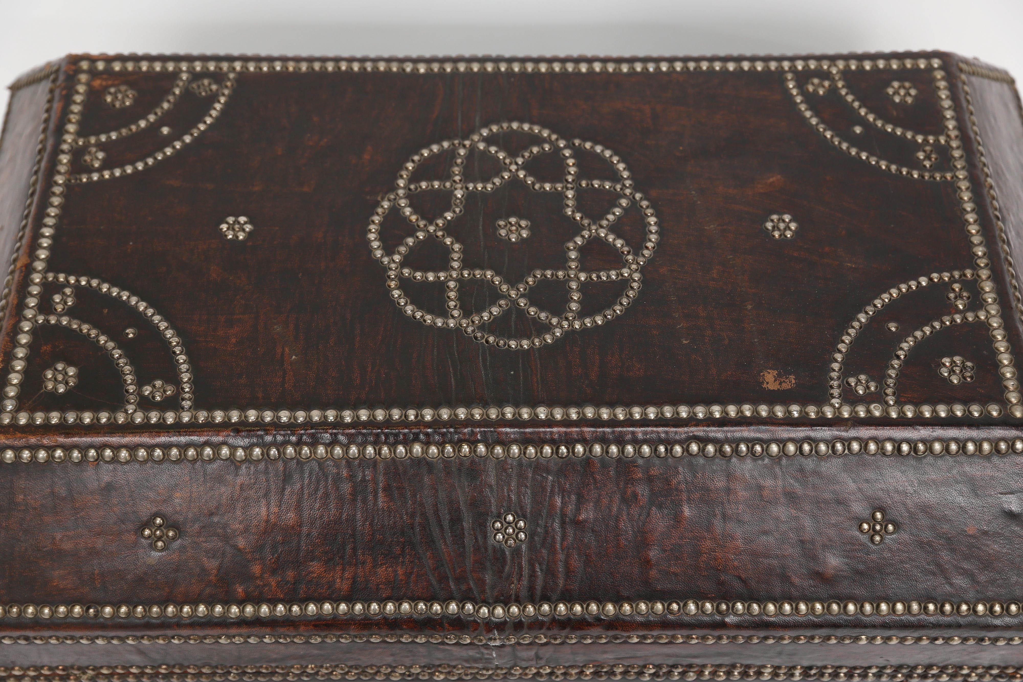 19th Century Leather Studded Trunk at 1stDibs | 19th century trunk