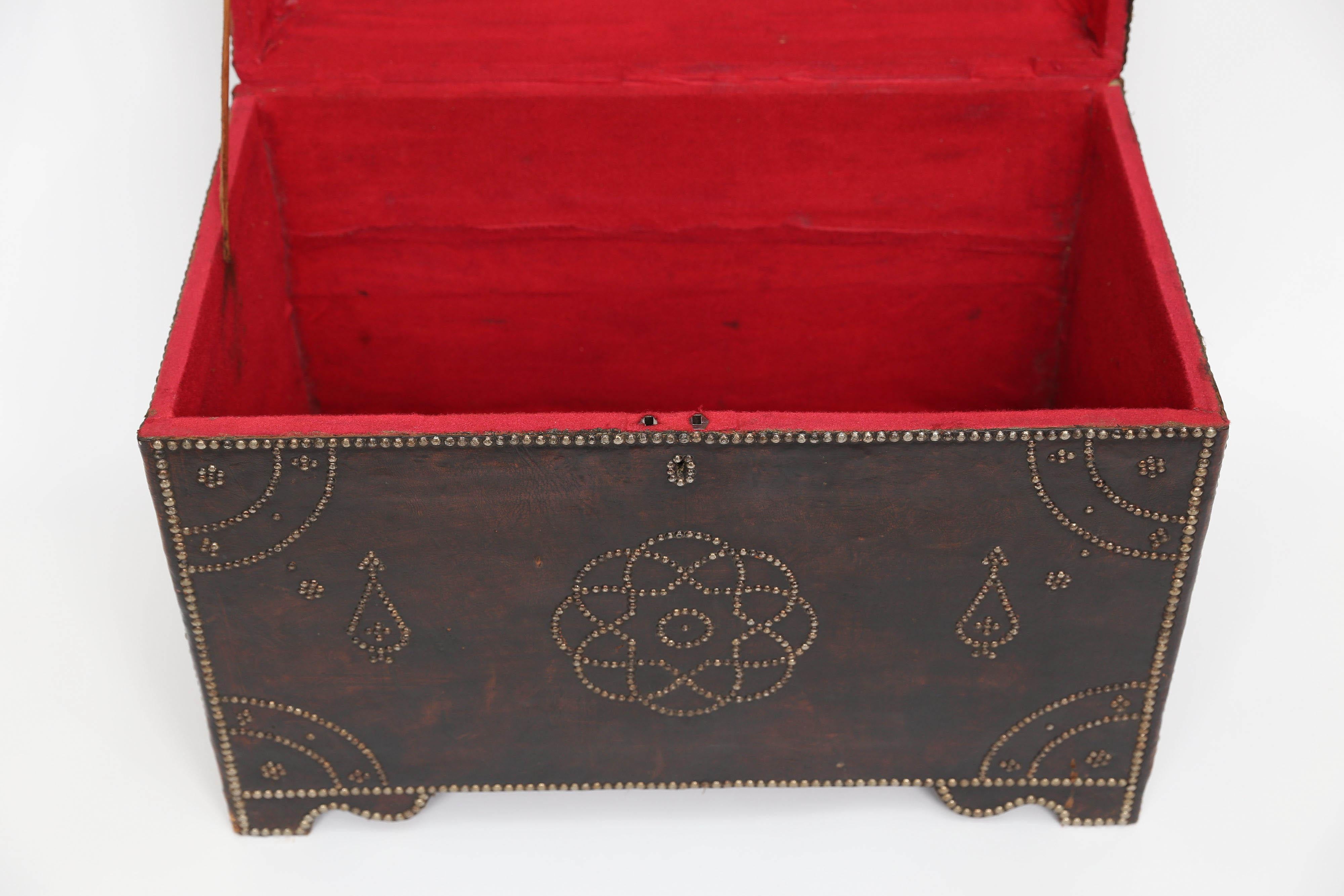 19th Century Leather Studded Trunk at 1stDibs | 19th century trunk