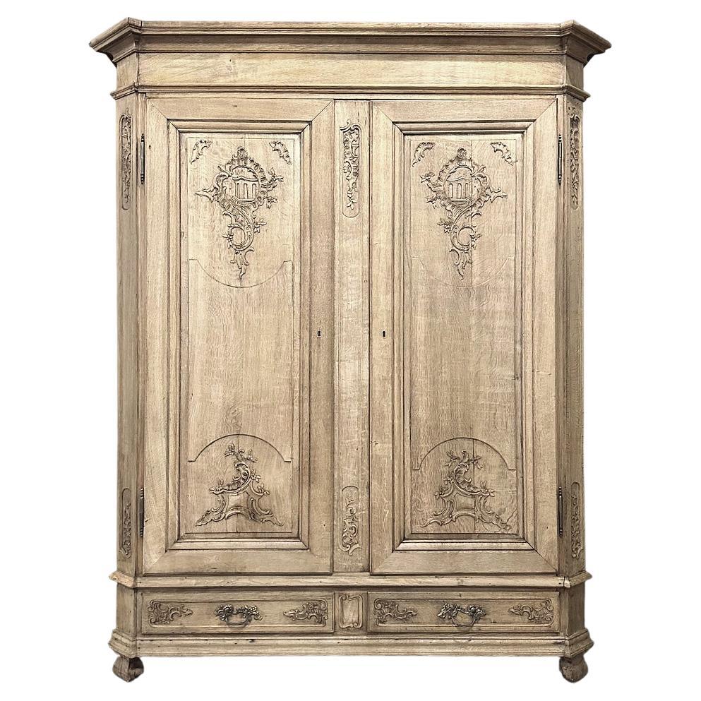 19th Century Liegoise Rococo Louis XV Armoire in Stripped Oak For Sale ...