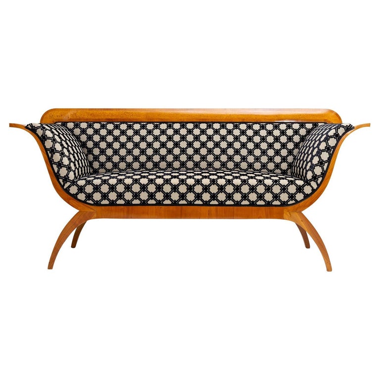 Canapé Biedermeier allemand du 19ème siècle en cerisier poli et bois de ...
