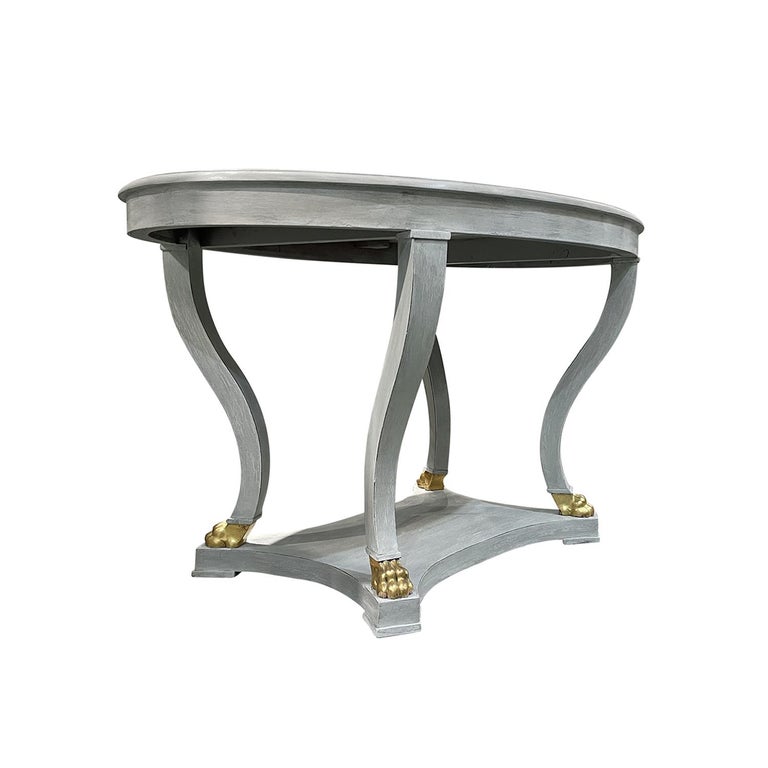 19th Century Light-Grey Swedish Gustavian Oval Pinewood Dining Room ...