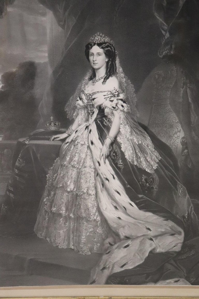 19th Century Lithography Portrait of Augusta of Saxony, Empress of ...