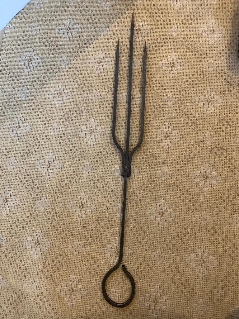 19th Century Long Iron Meat Fork For Sale at 1stDibs