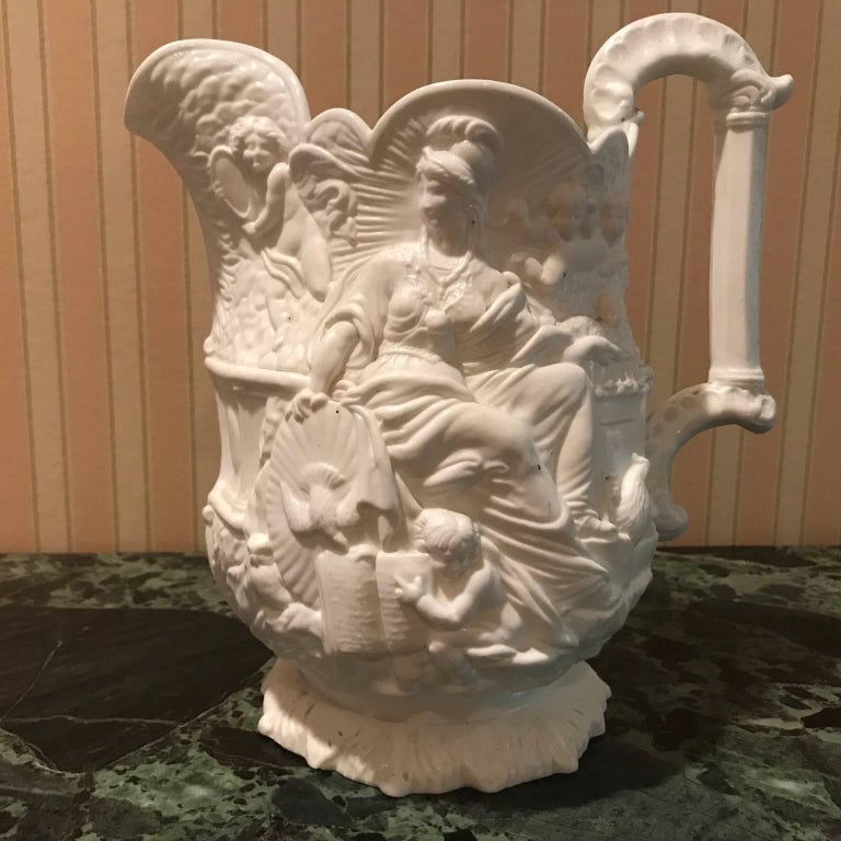 19th Century Lot of Four Porcelain Relief Pitchers For Sale at 1stDibs