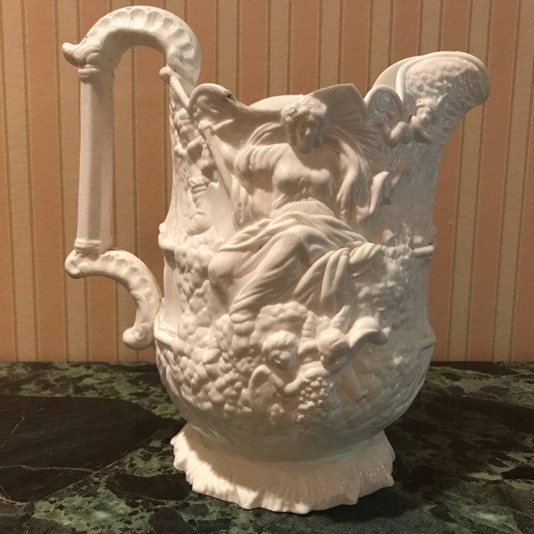 19th Century Lot of Four Porcelain Relief Pitchers For Sale at 1stDibs