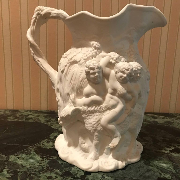 19th Century Lot of Four Porcelain Relief Pitchers For Sale at 1stDibs