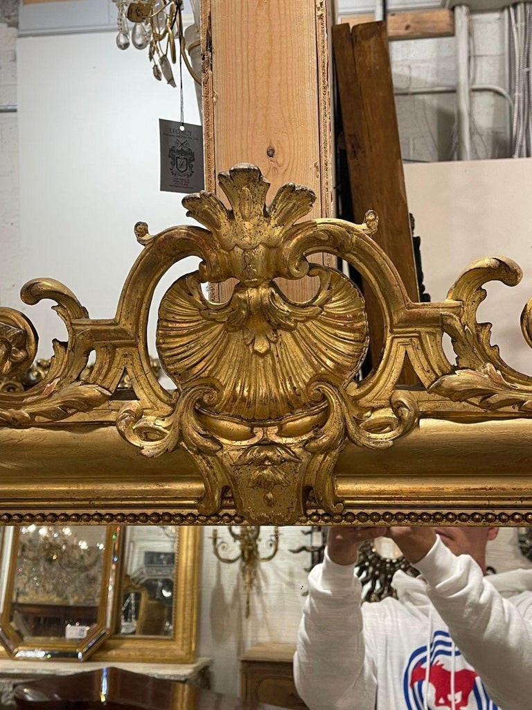 19th Century Louis Philippe Mirror with Crest For Sale at 1stDibs