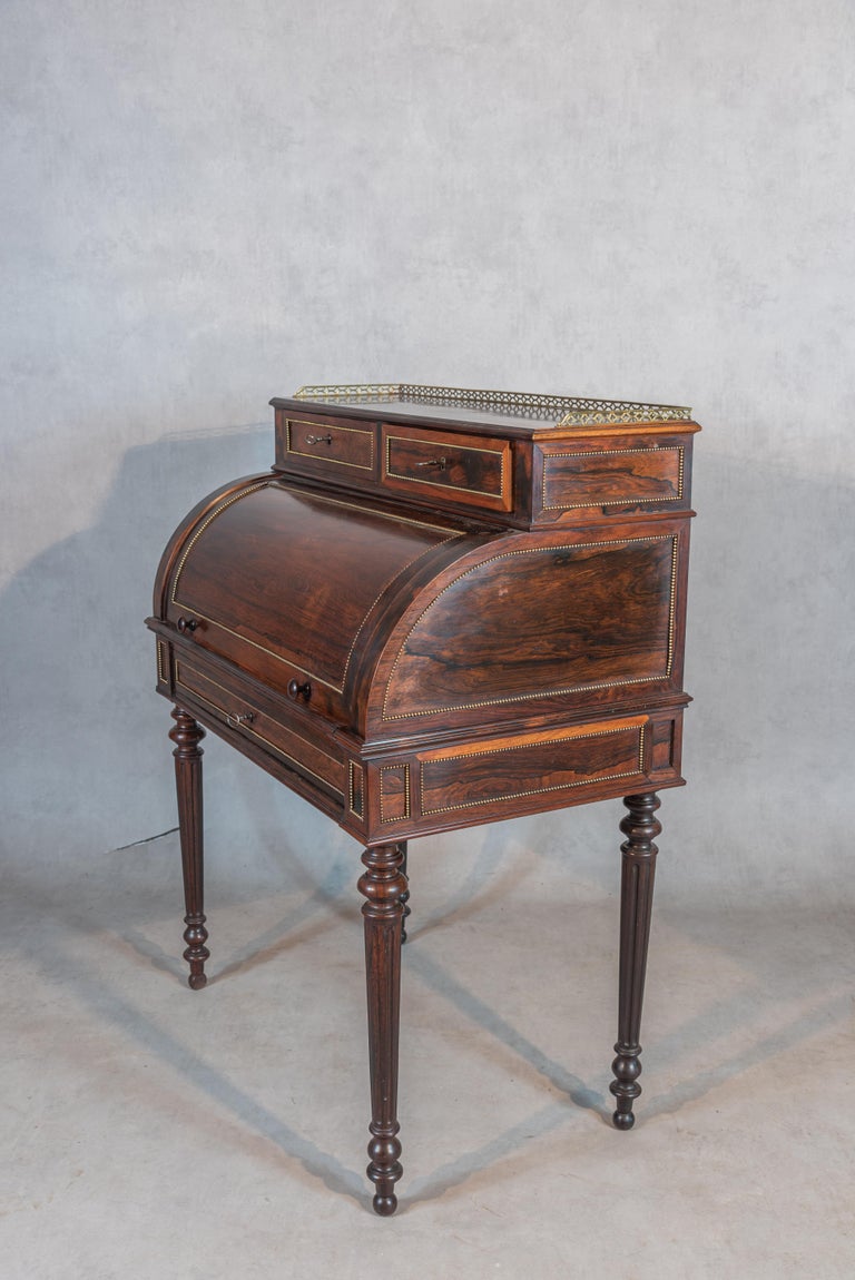 19th Century Louis Philippe Period French Cylinder Desk For Sale at 1stDibs