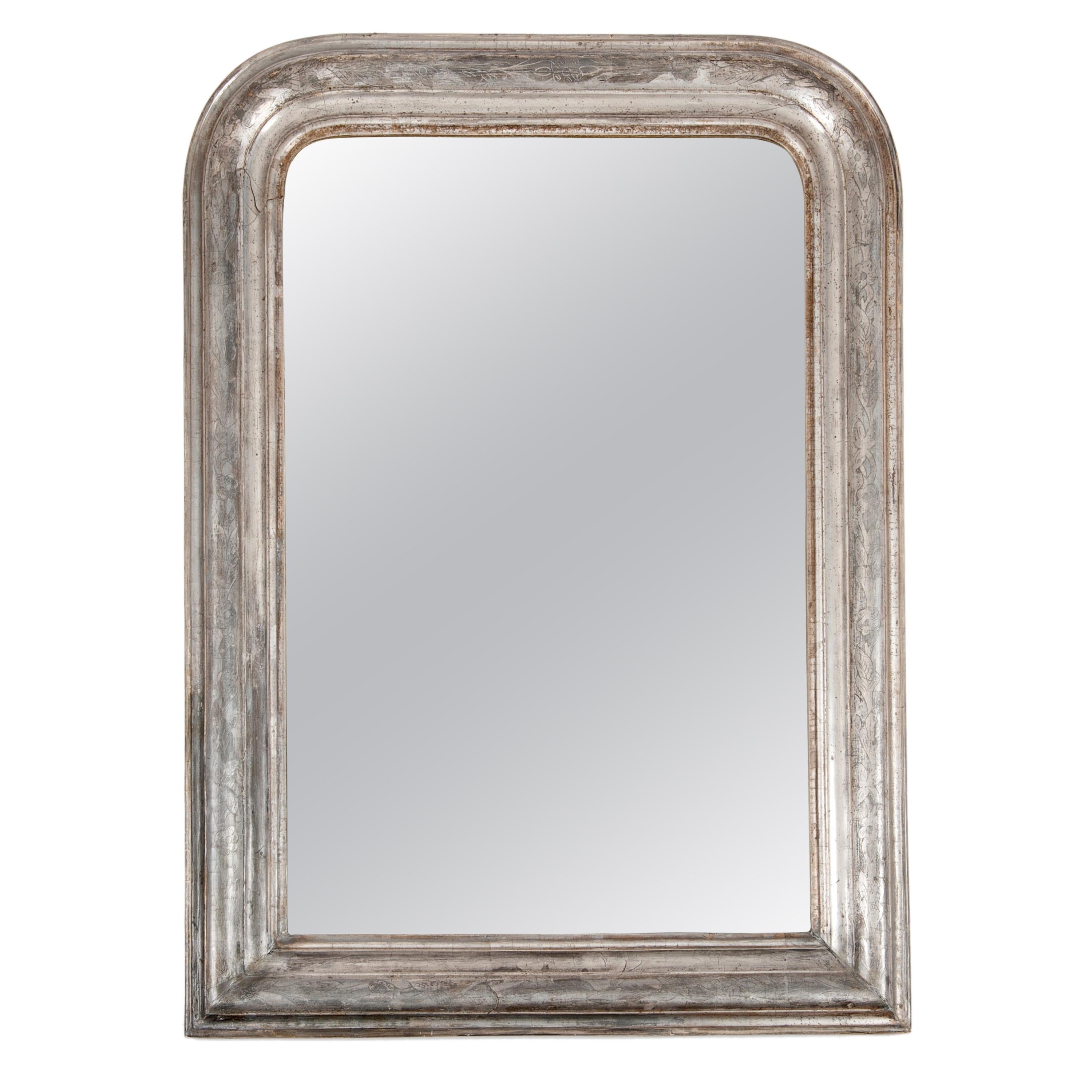 19th Century Louis Philippe Silver Mirror with X Pattern For Sale at ...