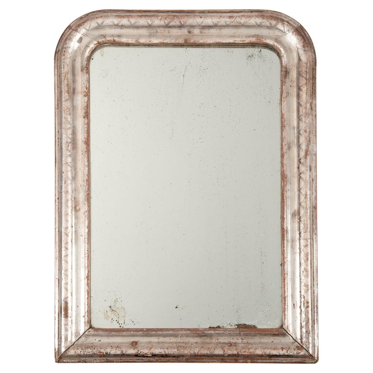 19th Century Louis Philippe Silver Mirror with X Pattern For Sale at ...