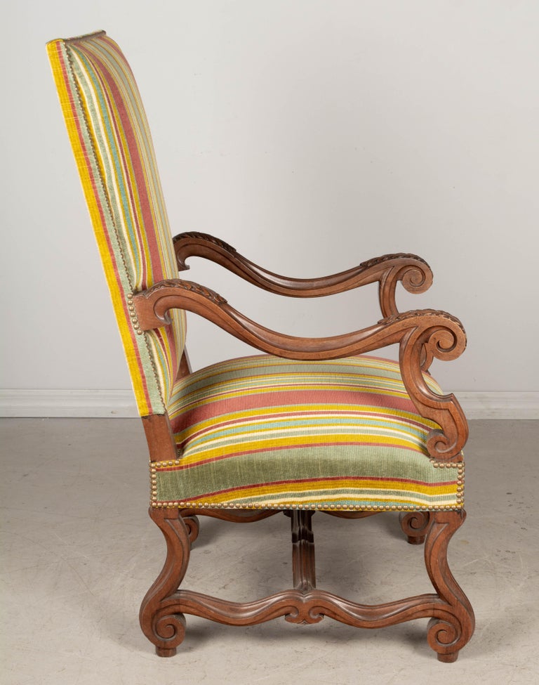 19th Century Louis XIII Style French Armchair and Ottoman For Sale at ...
