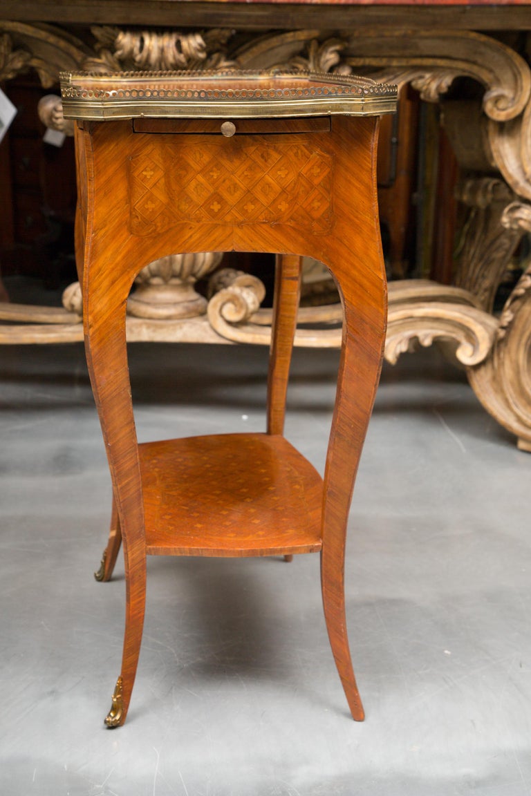 19th Century Louis XV Style Inlaid Side Table at 1stDibs
