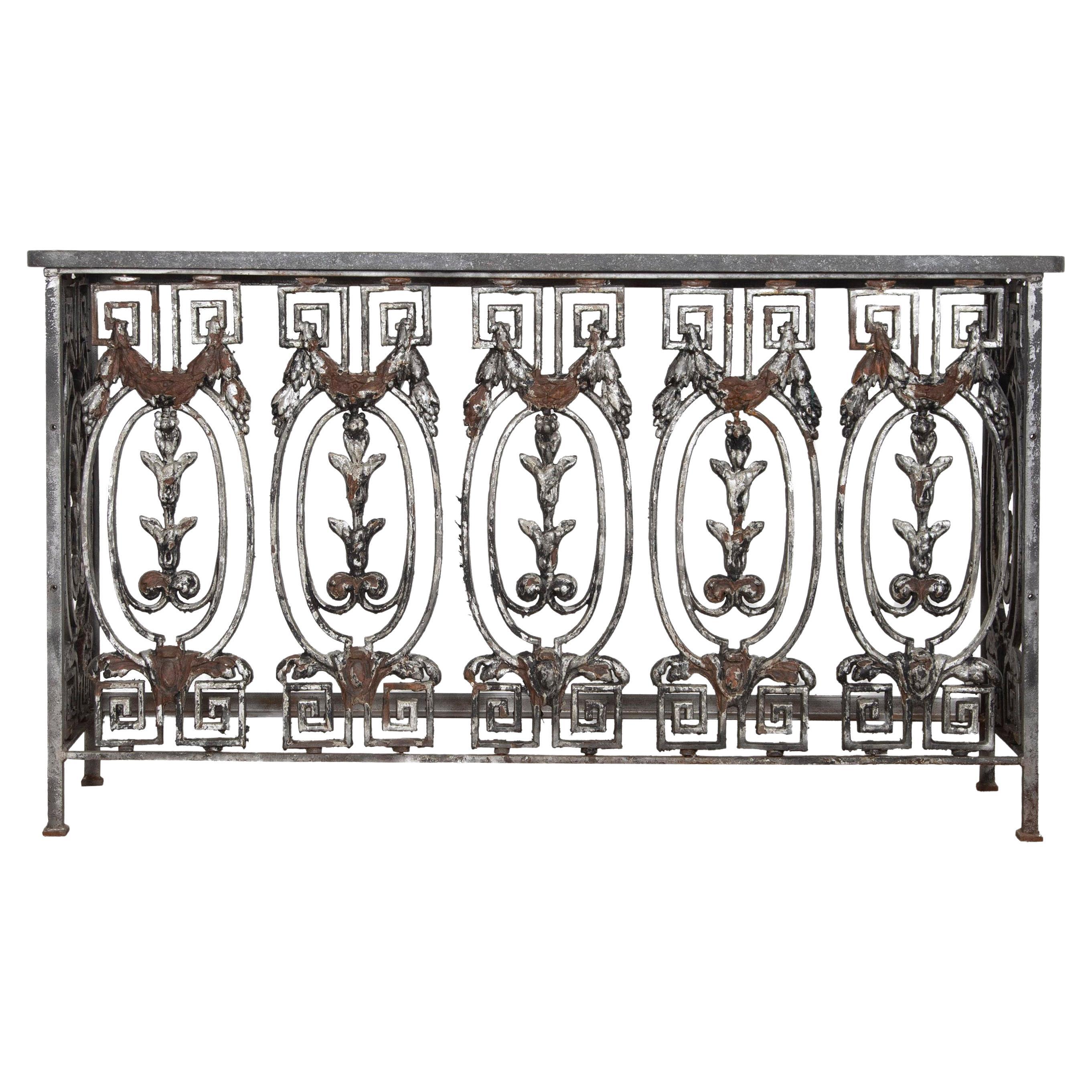 1920s Marble and Gilt Metal Console / Radiator Cover For Sale at 1stDibs