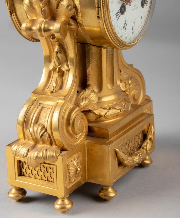 19th Century Louis XVI Style Bronze Ormolu Mantel Clock For Sale at 1stDibs