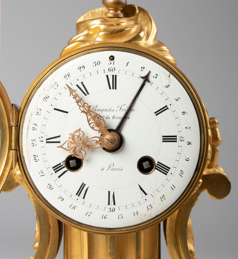 19th Century Louis XVI Style Bronze Ormolu Mantel Clock at 1stDibs