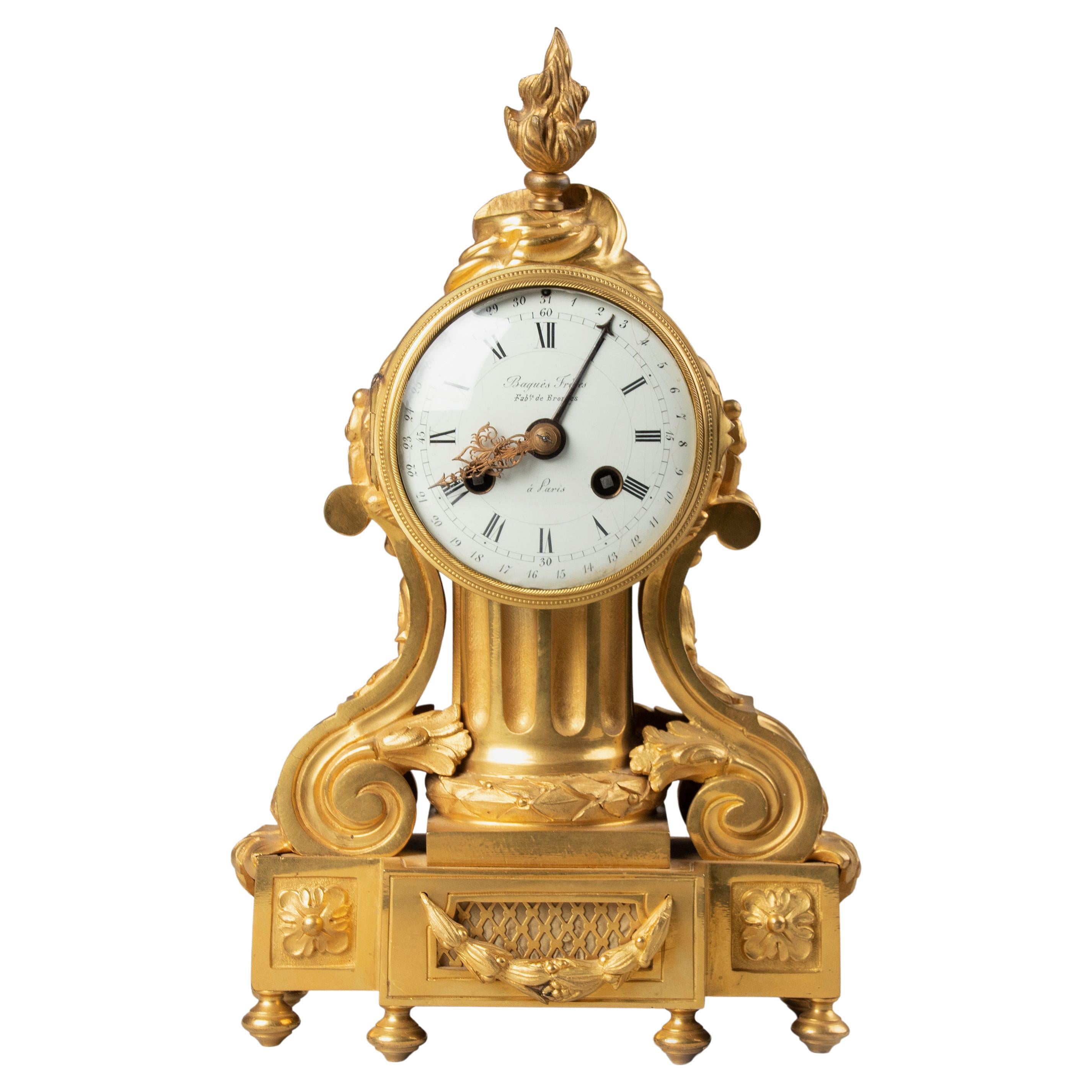 Lerolle Freres Gilt Bronze Louis XVI Style Wall Clock, 19th Century For ...