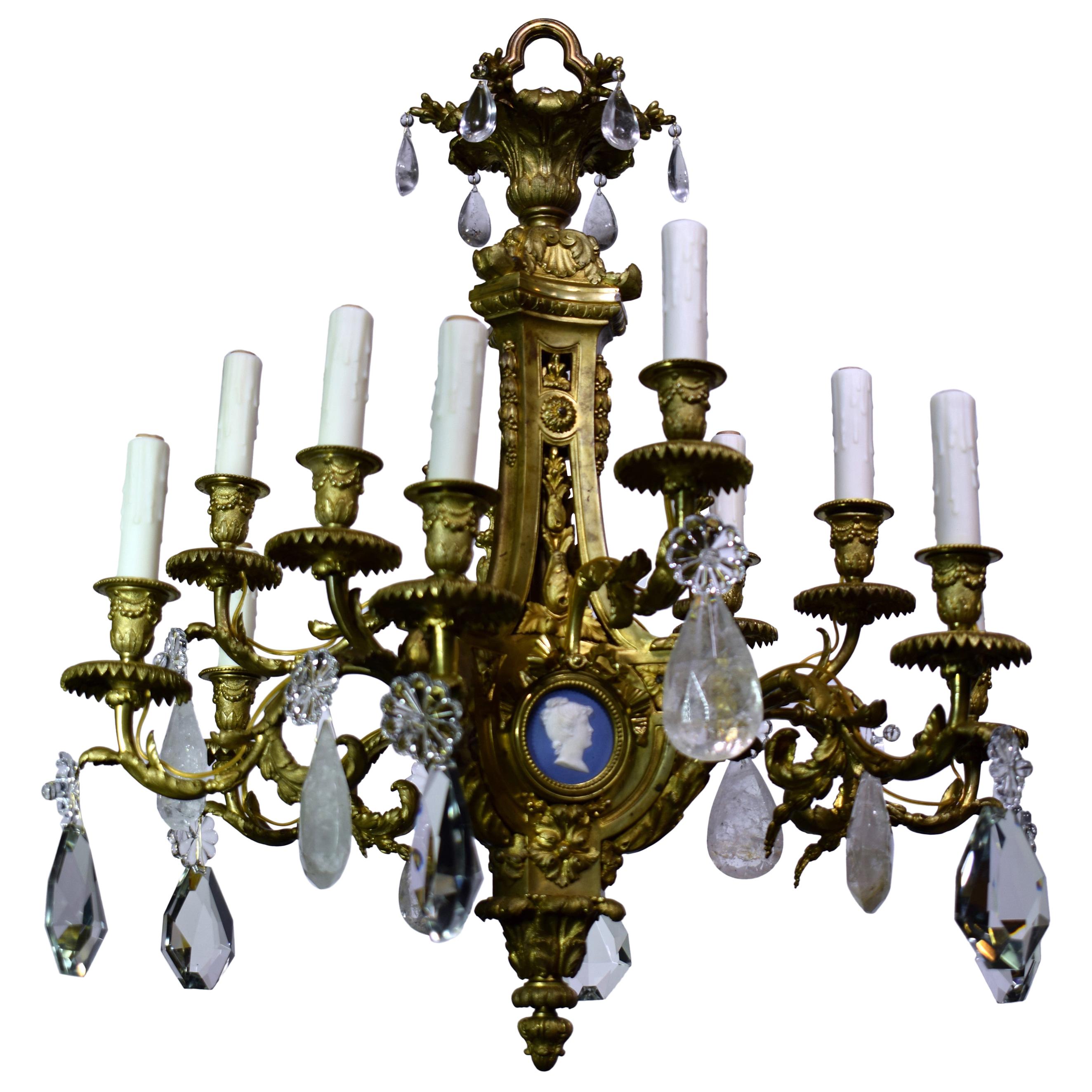 19th Century Louis XVI Style Gilt Bronze and Crystal Chandelier For ...