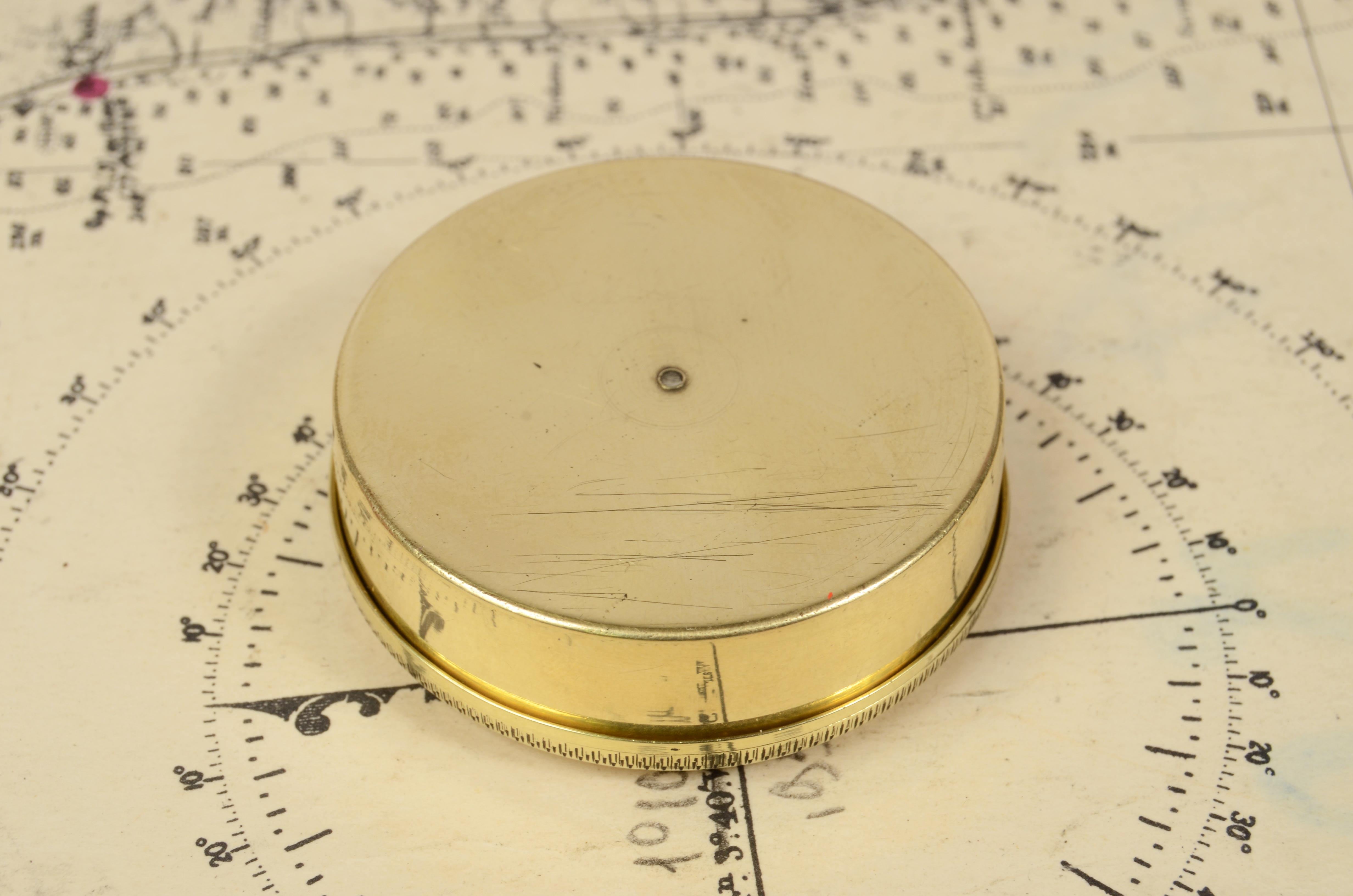 19th Century Magnetic Pocket Compass Antique Measurement Travelling ...