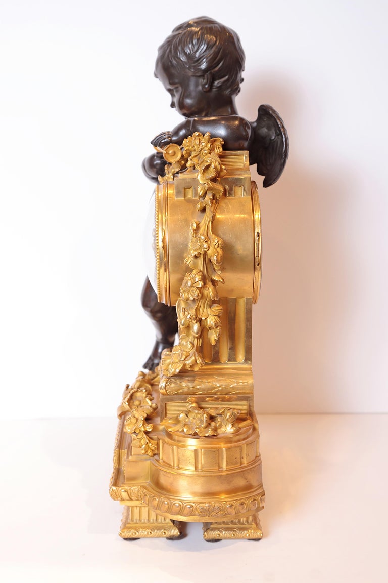 19th Century Magnificent French Gilt Bronze Cherub Mantle Clock at 1stDibs