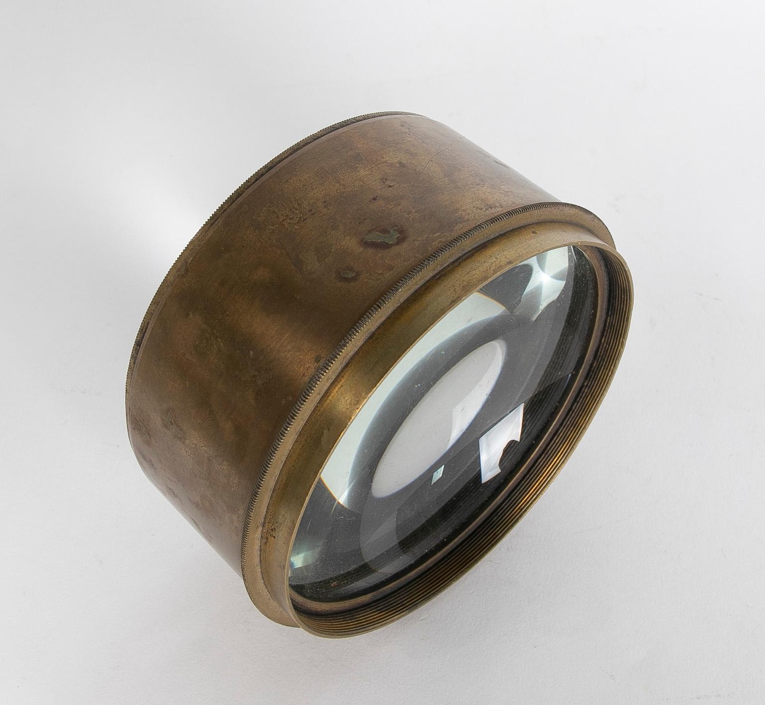 19th Century Magnifying Glass with Bronze Frame For Sale at 1stDibs