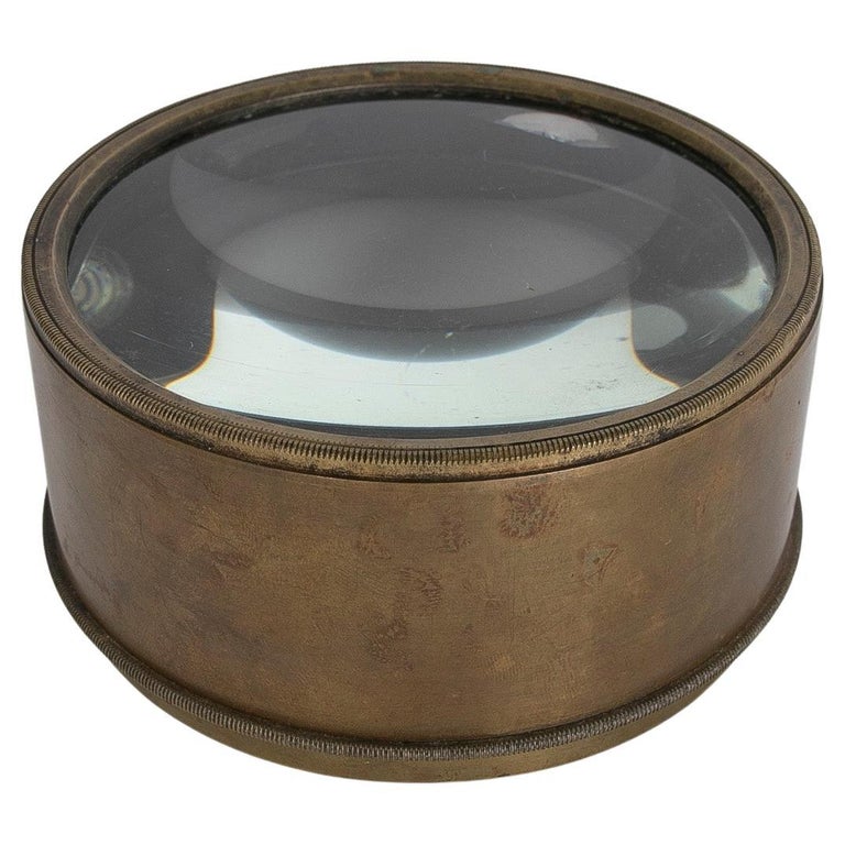 19th Century Magnifying Glass with Bronze Frame For Sale at 1stDibs