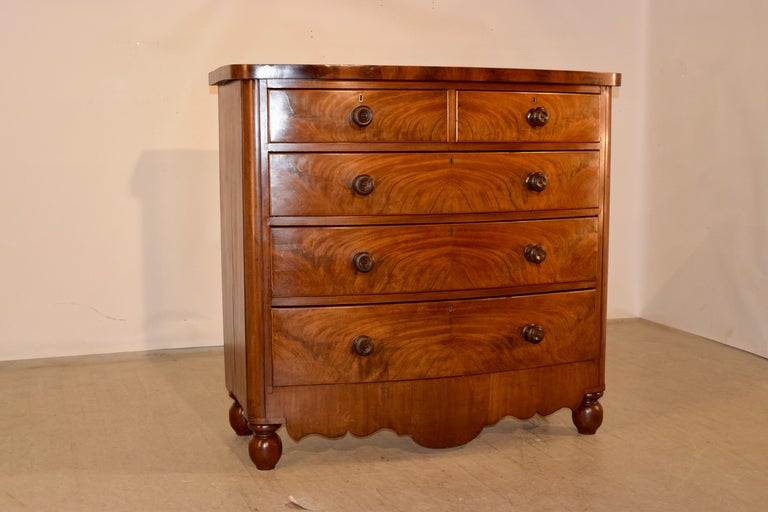19th Century Mahogany Bow Front Chest For Sale at 1stDibs