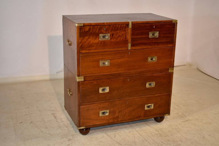 19th Century Mahogany Campaign Chest For Sale at 1stDibs
