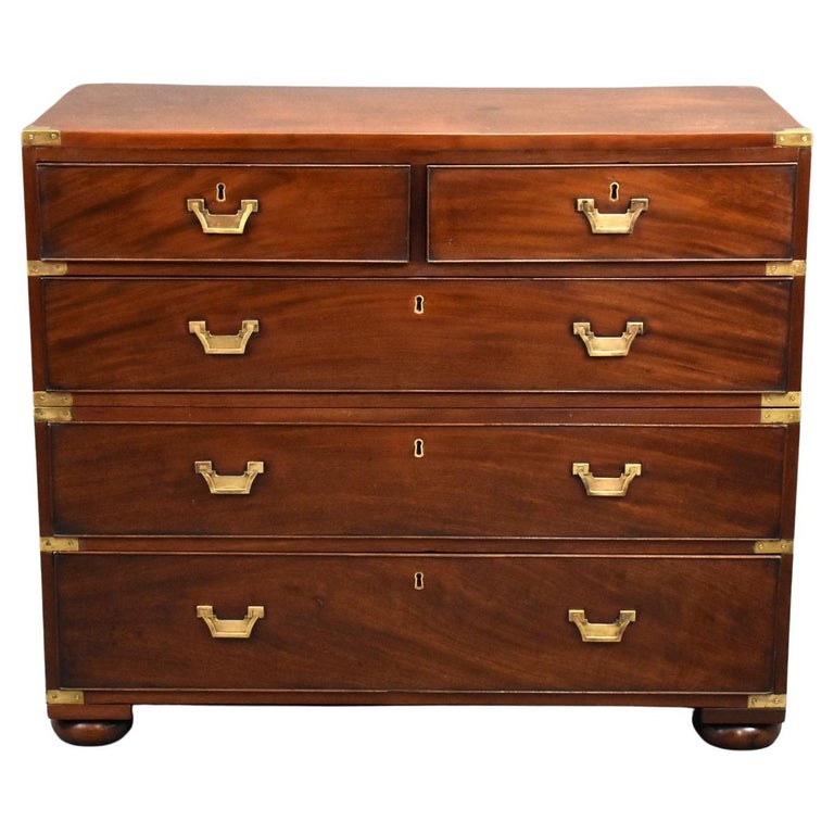 19th Century Mahogany Campaign Chest For Sale at 1stDibs