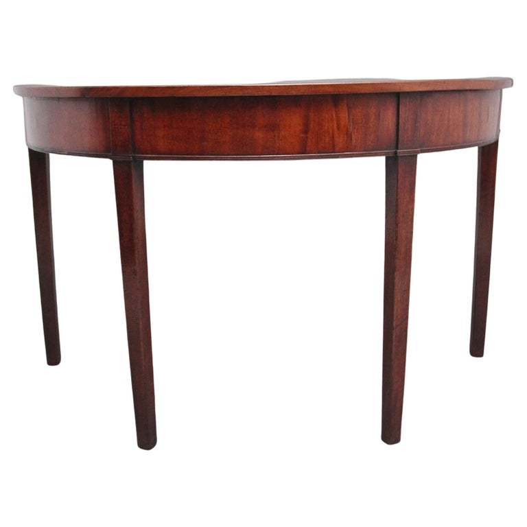 19th Century Mahogany Demilune Console Table For Sale at 1stDibs