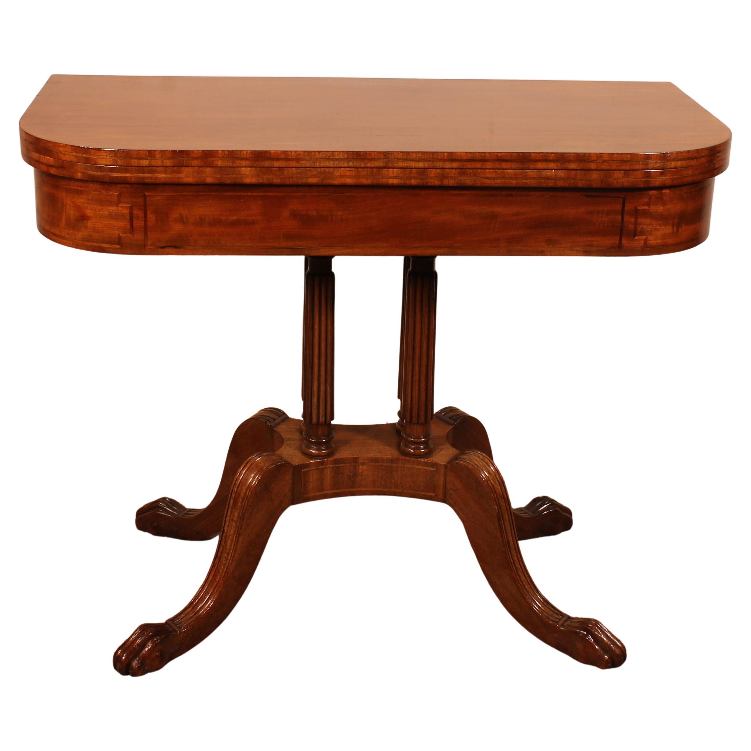 19th Century Mahogany Game Table With Elaborate Carved Base For Sale at ...