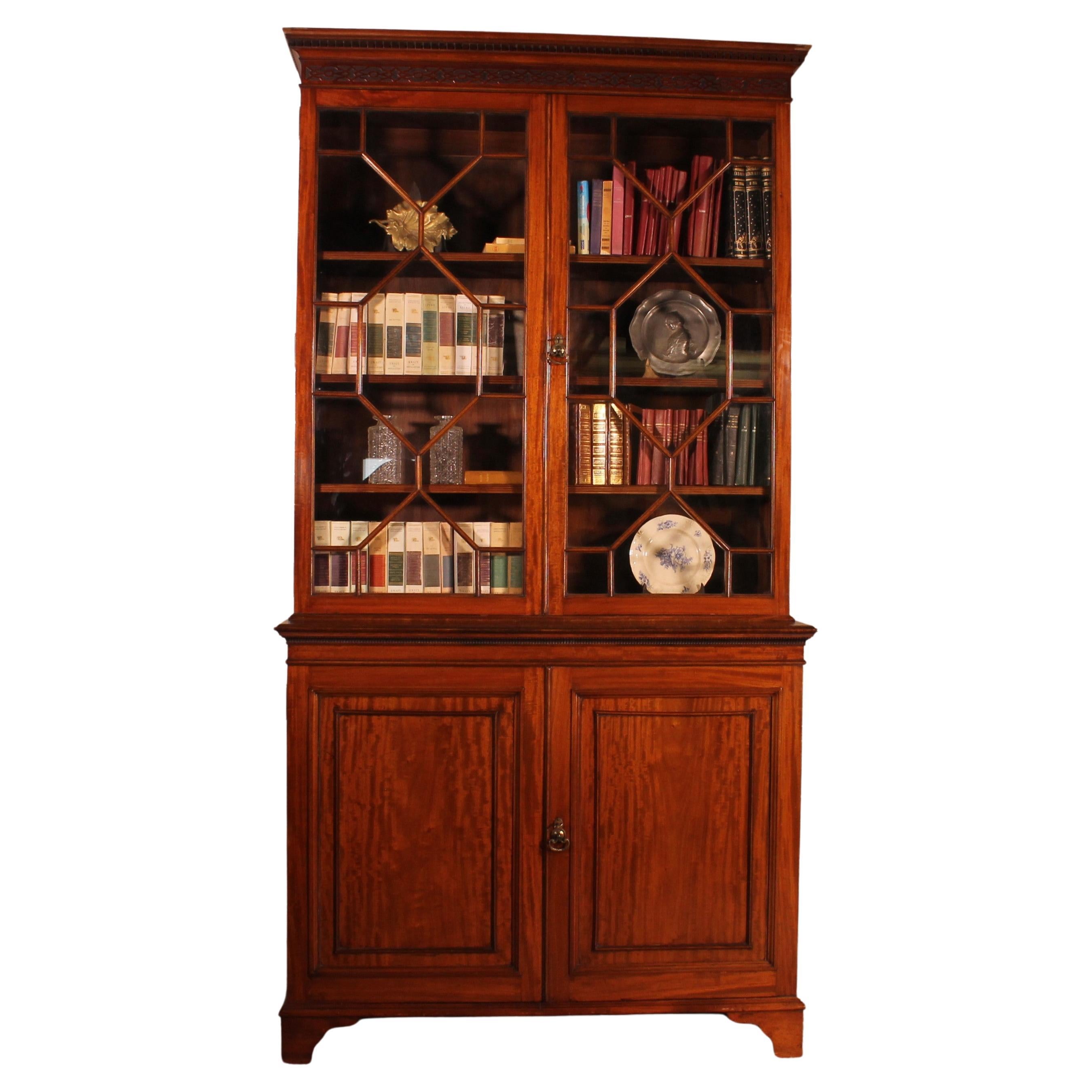 English Book Case Mahogany Marple Glass England 19th Century For Sale ...