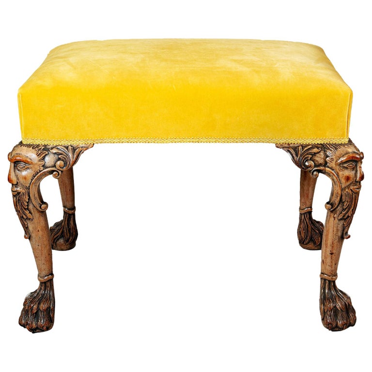 19th Century Mahogany Green Man Stool For Sale at 1stDibs