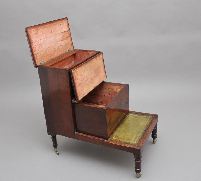 19th Century Mahogany Library Steps at 1stDibs